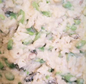 Recipe: Risotto with Mushrooms and Sugar Snap Peas – Claire Aucella